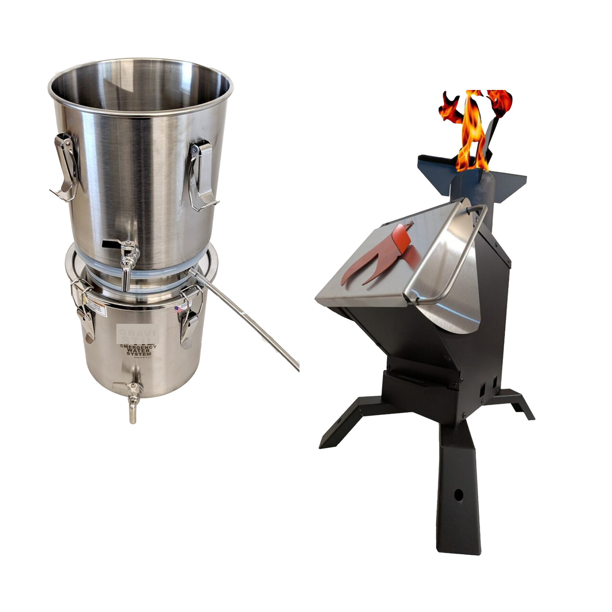Emergency Survival Multi-Purpose Water Distiller and Gravity Filter ...
