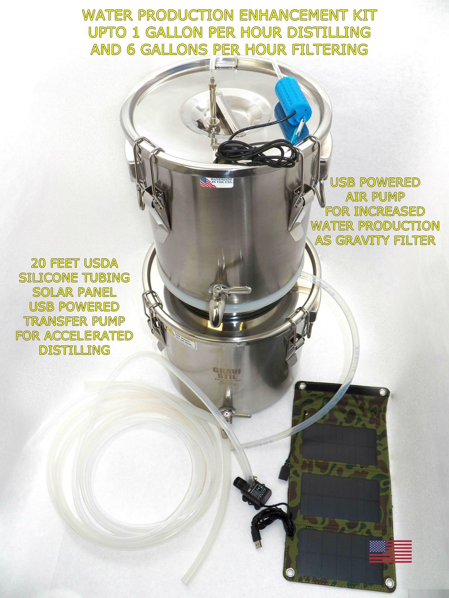 Enhanced Solar Powered Emergency Survival Water Distiller Multi-Purpos ...